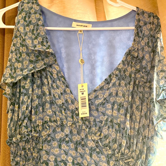 Max Studio | Dresses | Max Studio Blue Floral Dress | Poshmark